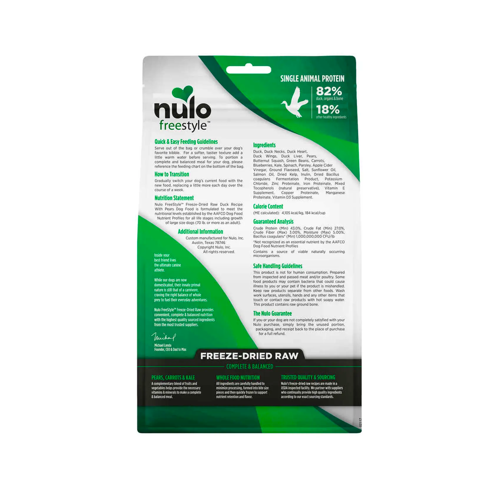 Nulo Freestyle Freeze-Dried Raw Dog Food - Duck & Pear – Vetopia Online ...