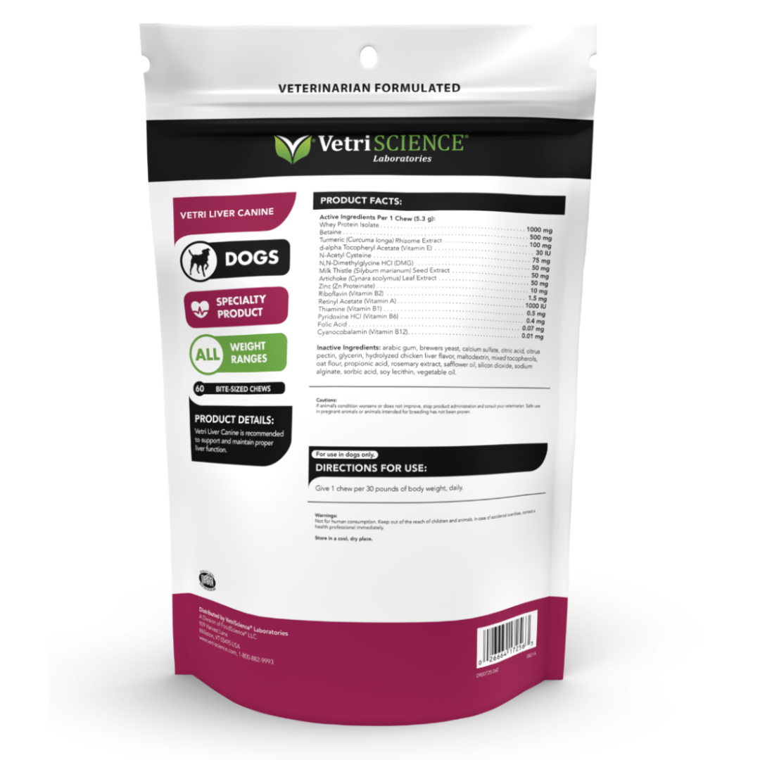 VetriScience - Vetri Liver Canine Bite-Sized Chews (Liver Supplements ...